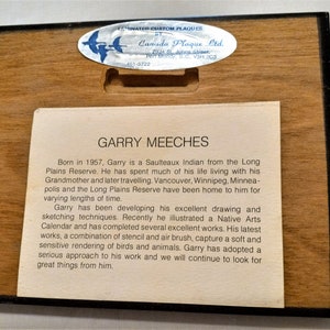 Garry Meeches, Native American, Laminated, Signed, Vintage Art Plaque ...