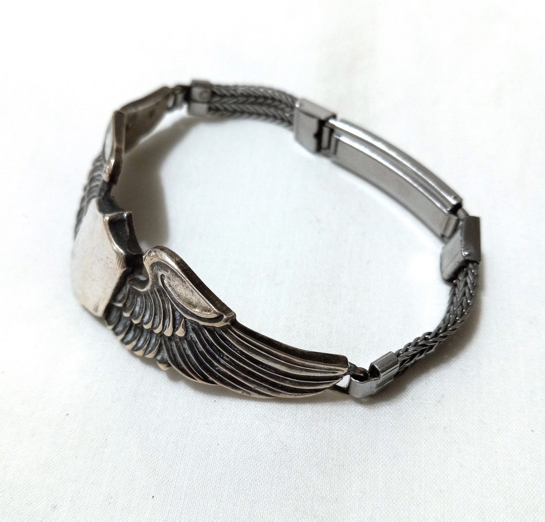 WW2 Pilot's Wings Sterling Silver Sweetheart Bracelet - Etsy