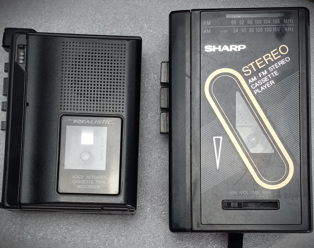 2 Vintage Walkman Radios Sharp & Realistic Brands for Parts, Do Not ...