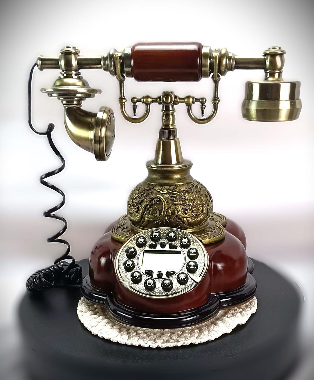 Vintage Antique Facsimile Classy Telephone, Wood? Resin? & Brass ...