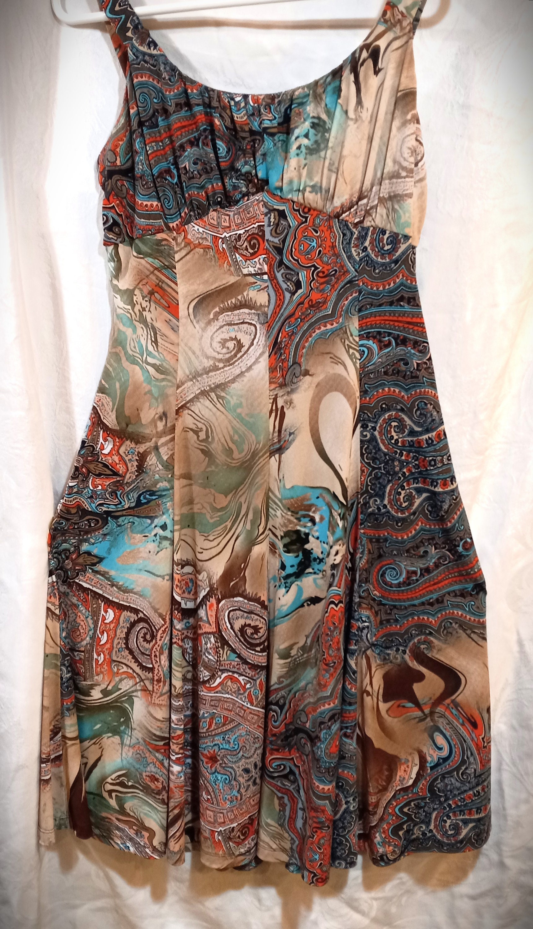 Vintage Sharon Max Paisley, Flowing Sundress, XL, USA Made, Price ...