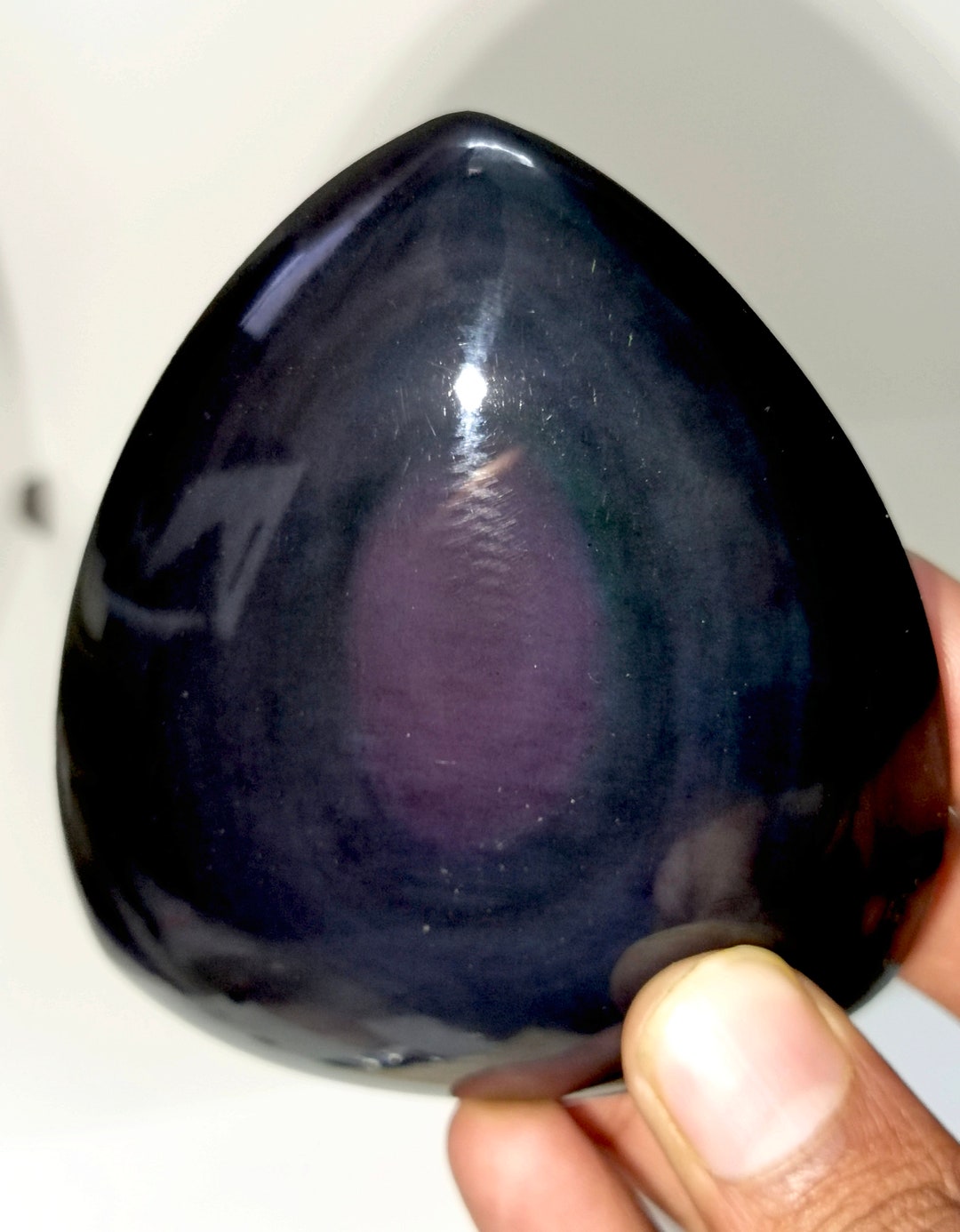 Natural Fire Obsidian Rare Stone Eye Obsidian Pear Shape Big Size Crt ...