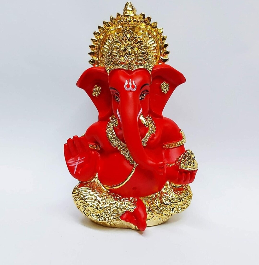 Hand Painted Lord Ganesha Ceramic Statue for Home, Car, and Office ...