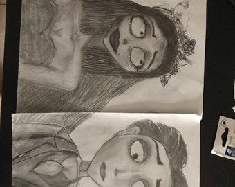 Emily Pencil Drawing hand Drawn - Etsy