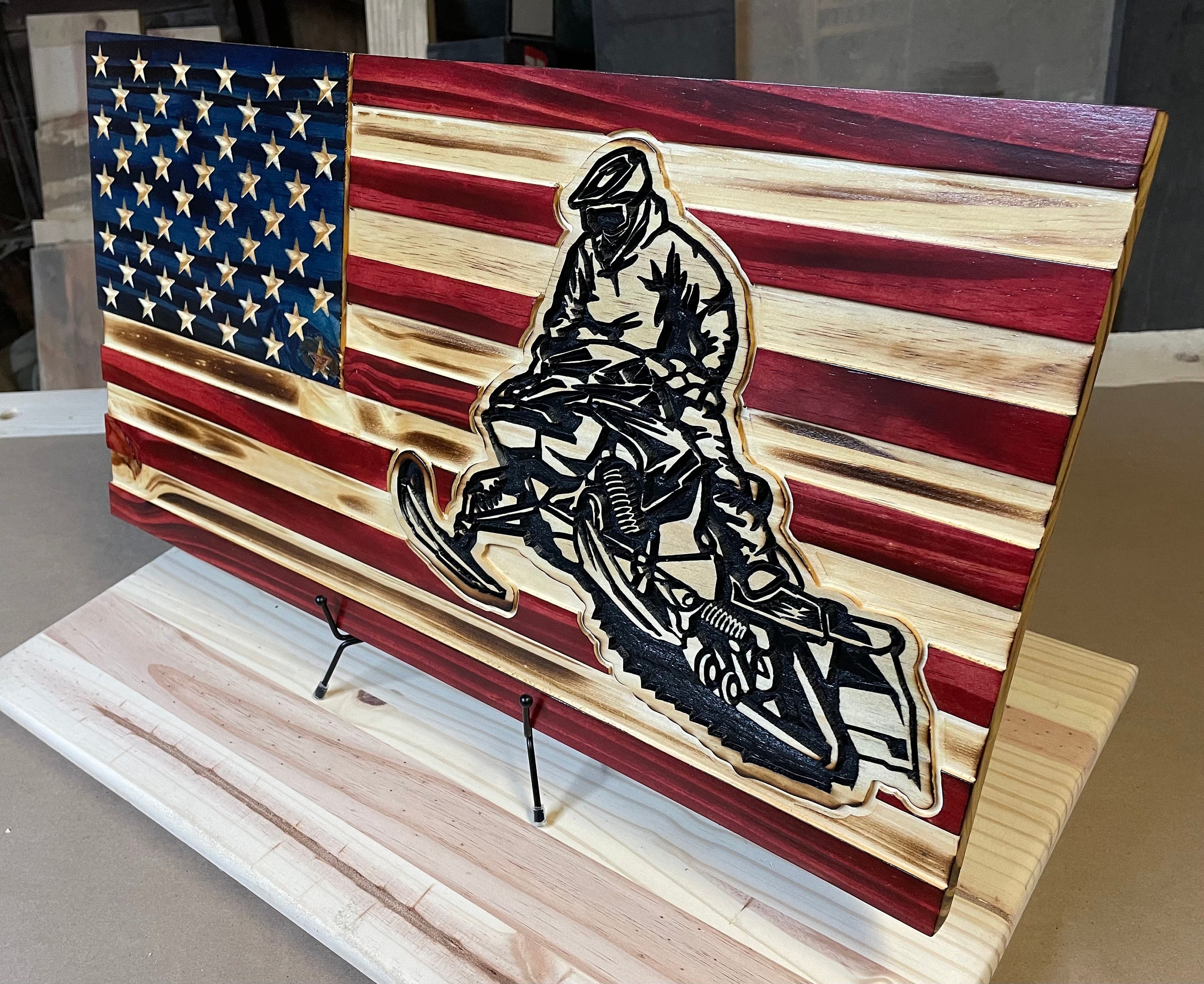 Snowmobile American Flag - Etsy