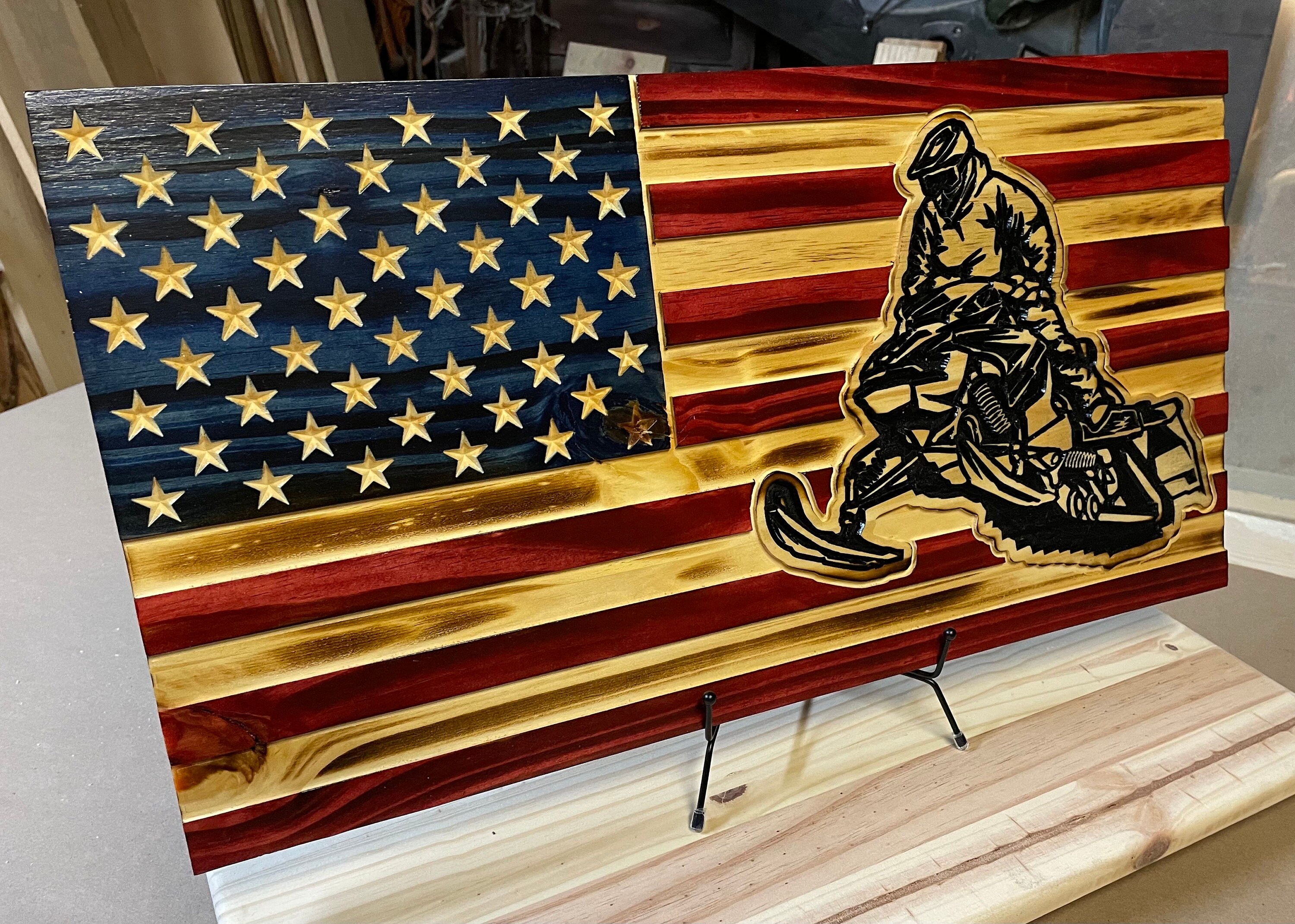 Snowmobile American Flag - Etsy