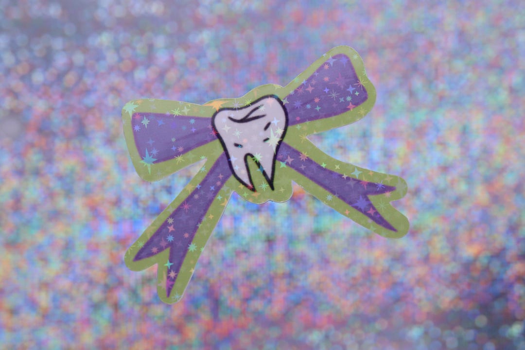 Tooth Bow Sticker - Etsy