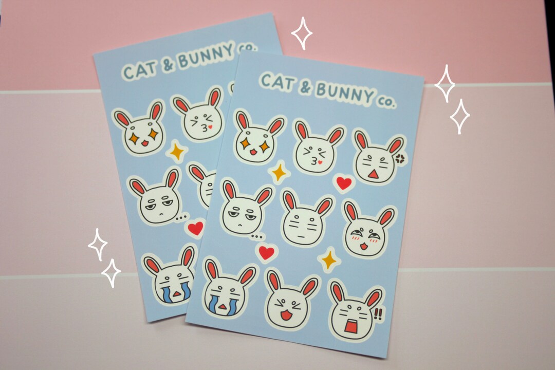 Bunny Sticker Sheet - Etsy