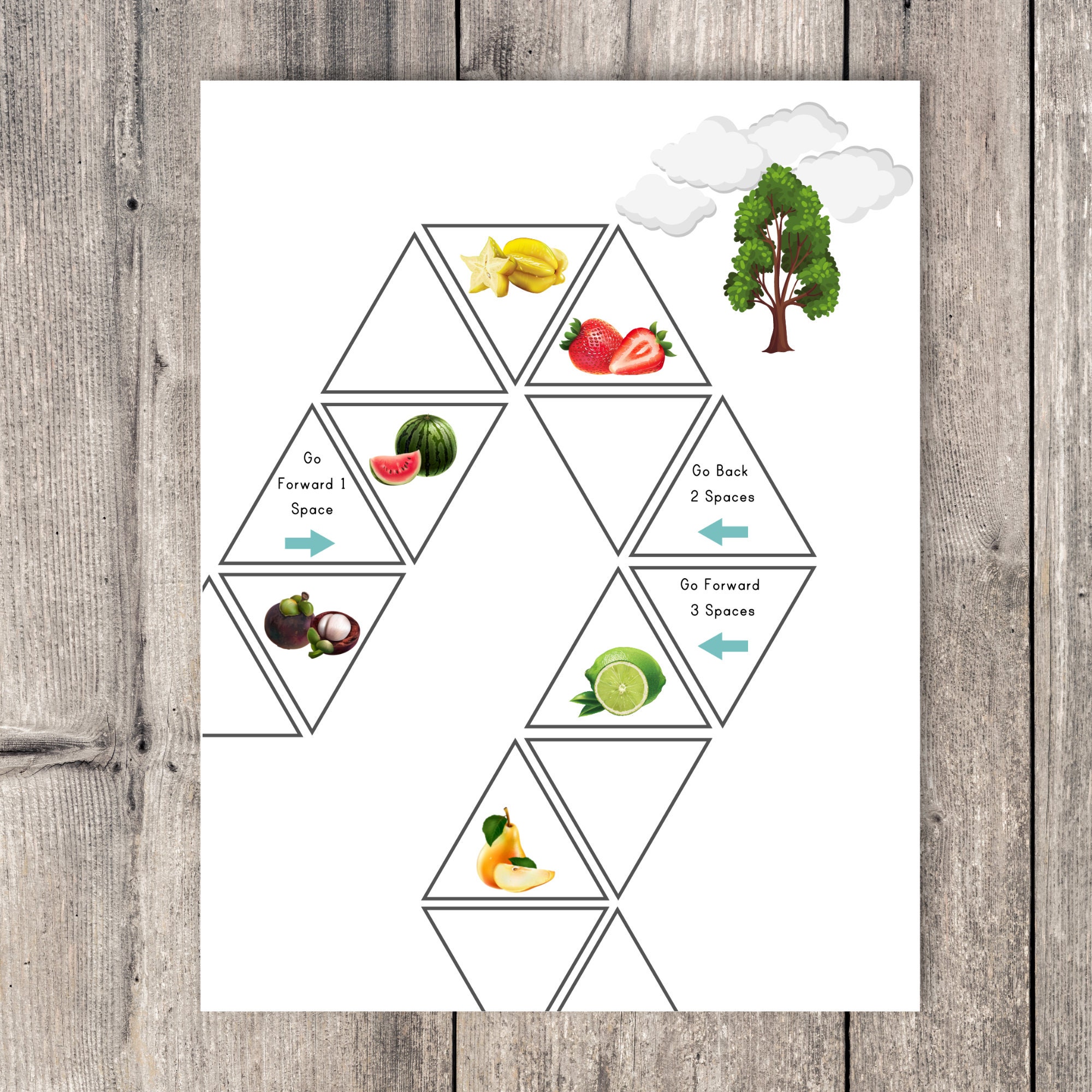 Printable Fruit Game Board Instant Digital Download Multi Page ...