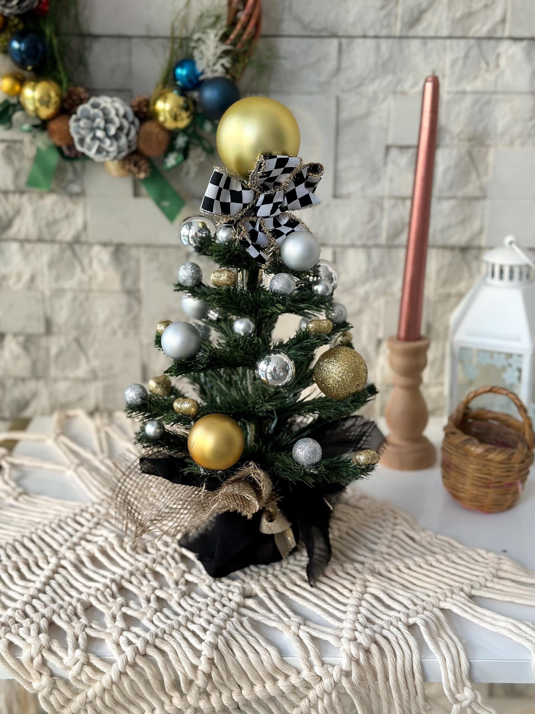 Mini sapin de Noël, sapin de Noël, sapin de Noël décoré pour cadeau ...