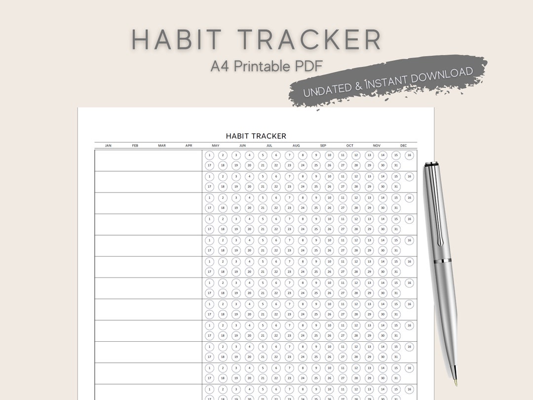 Minimal Habit Tracker Daily Printable Template/goodnotes & Notability ...
