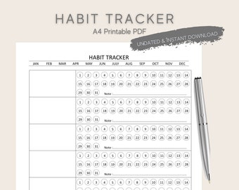 Minimal Everyday Habit Tracker Daily Printable Template/goodnotes ...