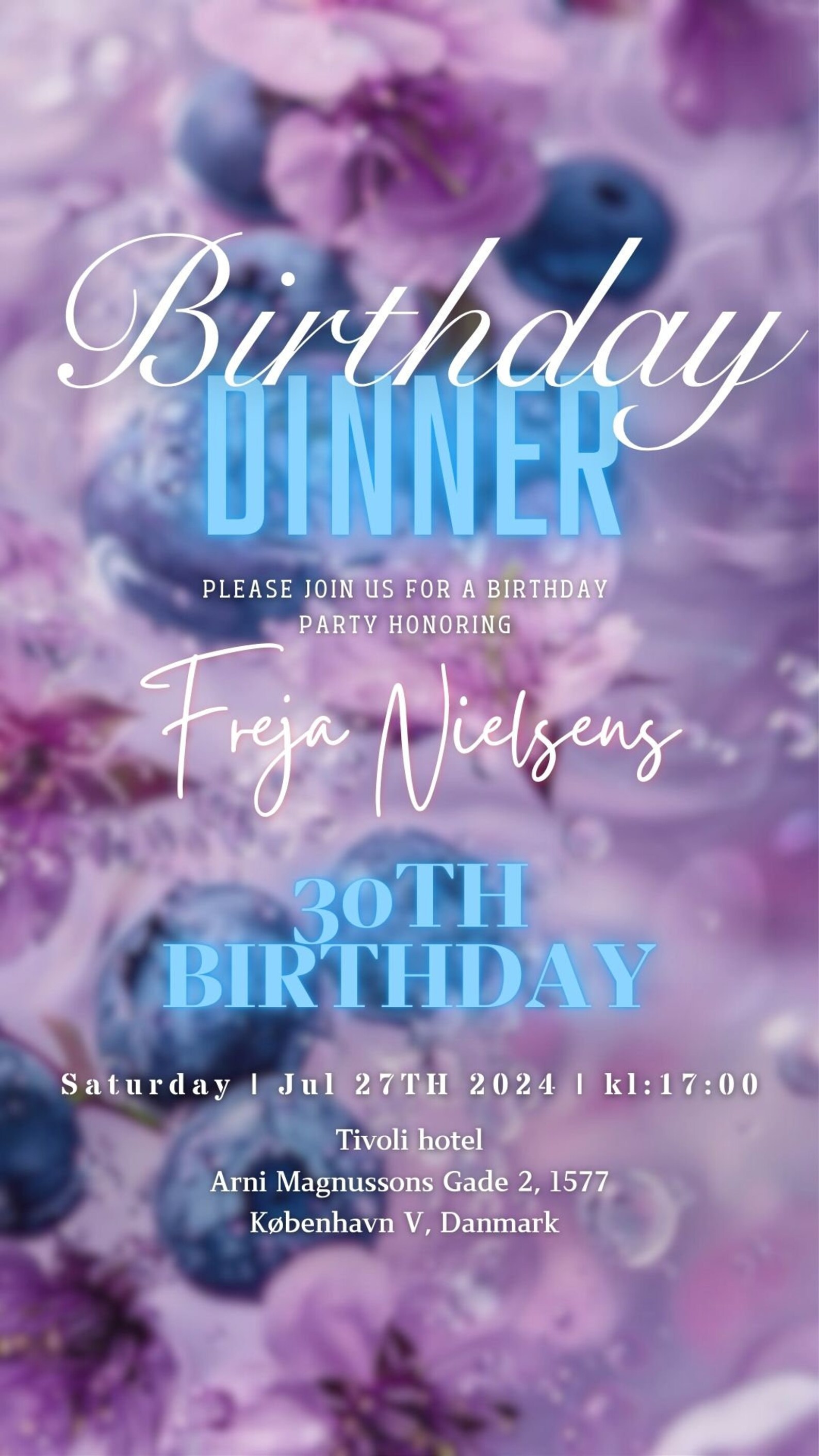 Modern & Elegant Digital Birthday Invitation Templates Customizable ...