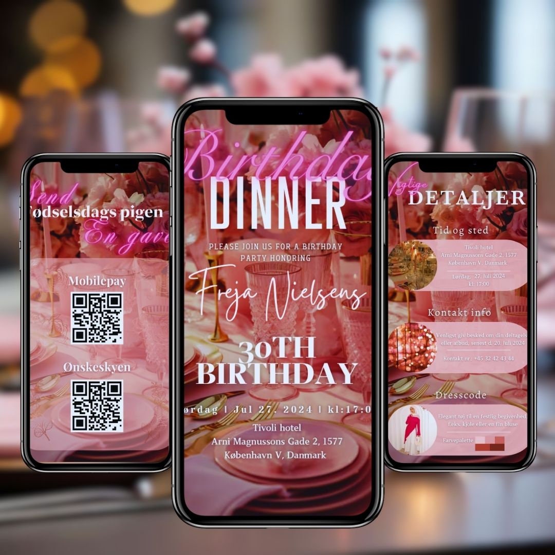 Digital Invitation Templates Modern and Elegant Rose Gold/pink Themed ...