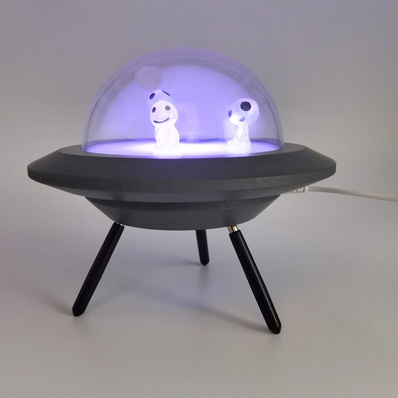 UFO Alien Abduction Beam ,unique Bedside Desk Lamps Wood LED, Alien ...