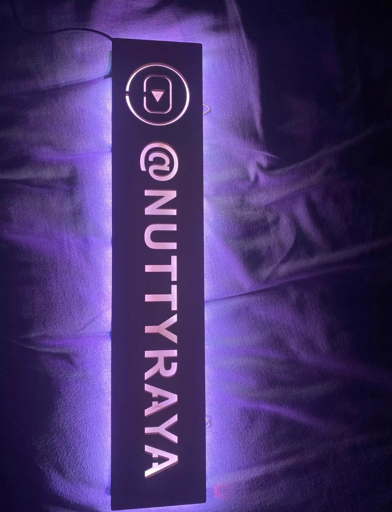 Custom Sign Twitch Light Wall, Username Wall Gamertag Name LED Night ...