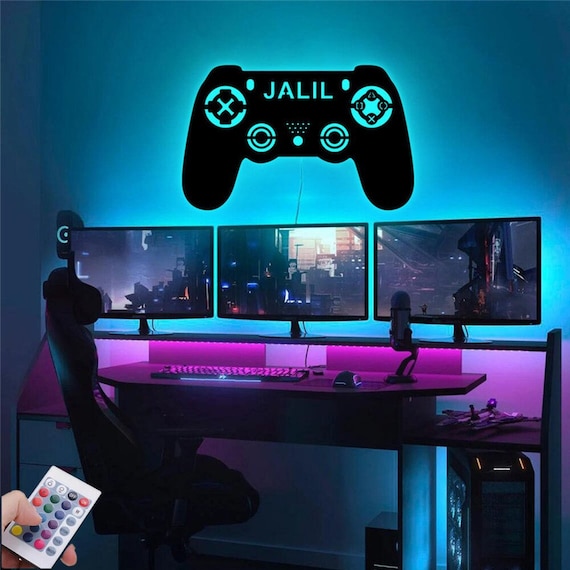 Gamer Room Led Wall Lamp Personalized Name Gamepad LED Neon - Etsy