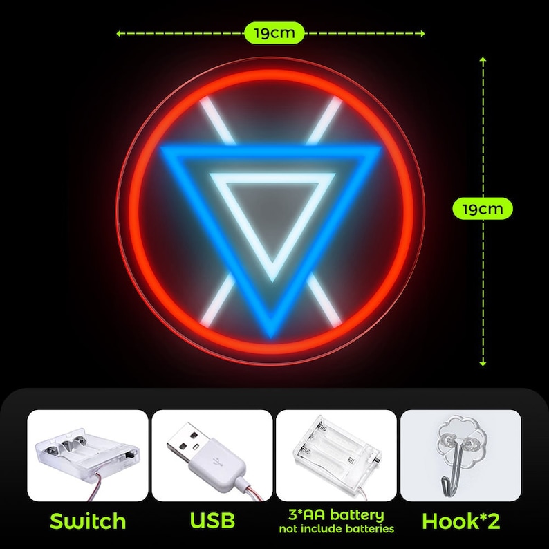 Avengers Wall Decor , Thor Hammer Replica Neon LED Captain America ...