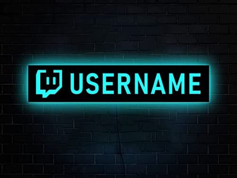 Custom Sign Twitch Light Wall, Username Wall Gamertag Name LED Night ...