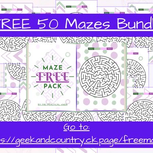 DIGITAL MAZES BUNDLE, 50 Hard Mazes With 3D Crossings, Maze Bundle ...