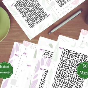 DIGITAL MAZES BUNDLE, 50 Easy Mazes With 3D Crossings, Maze Bundle ...