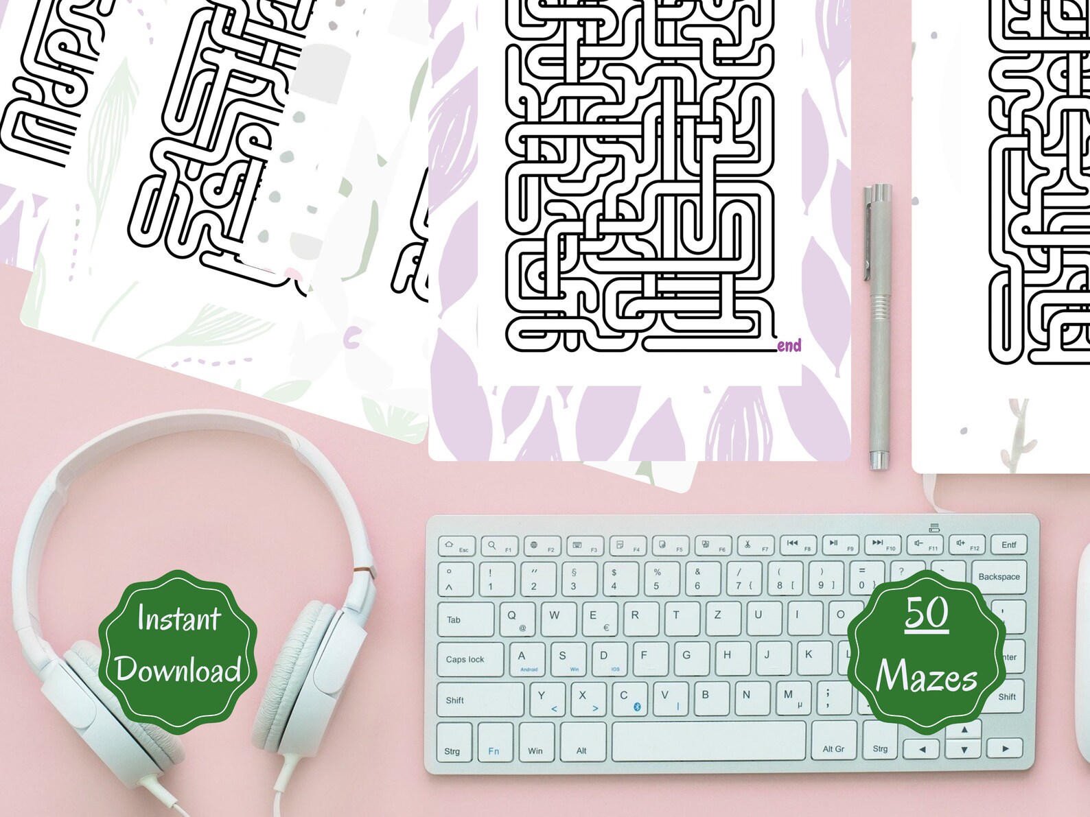 DIGITAL MAZES BUNDLE, 50 Easy Mazes With 3D Crossings, Maze Bundle ...