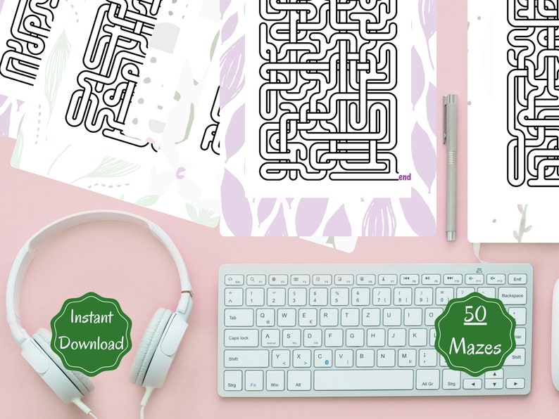 DIGITAL MAZES BUNDLE, 50 Easy Mazes With 3D Crossings, Maze Bundle ...