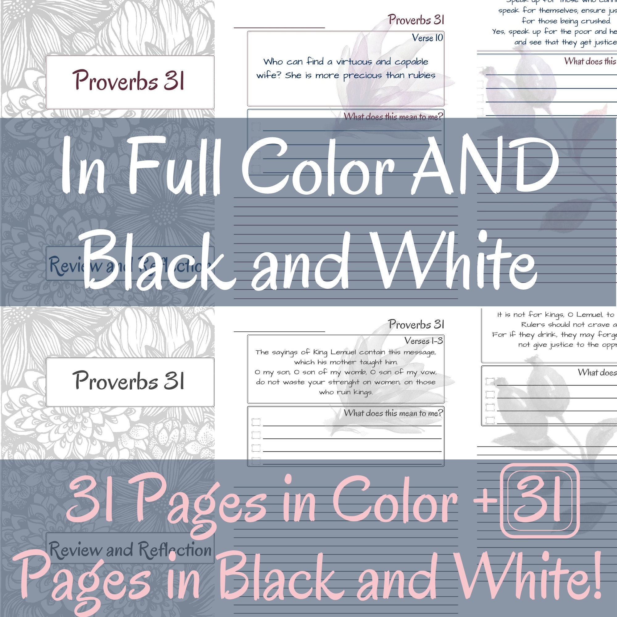 DIGITAL PROVERBS 31 Reflection and Review Download 31 Pages, Be a ...