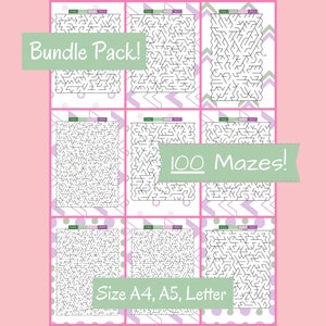 DIGITAL 100 MAZES BUNDLE, 4 Difficulty Levels, Maze Bundle, Maze Pack ...