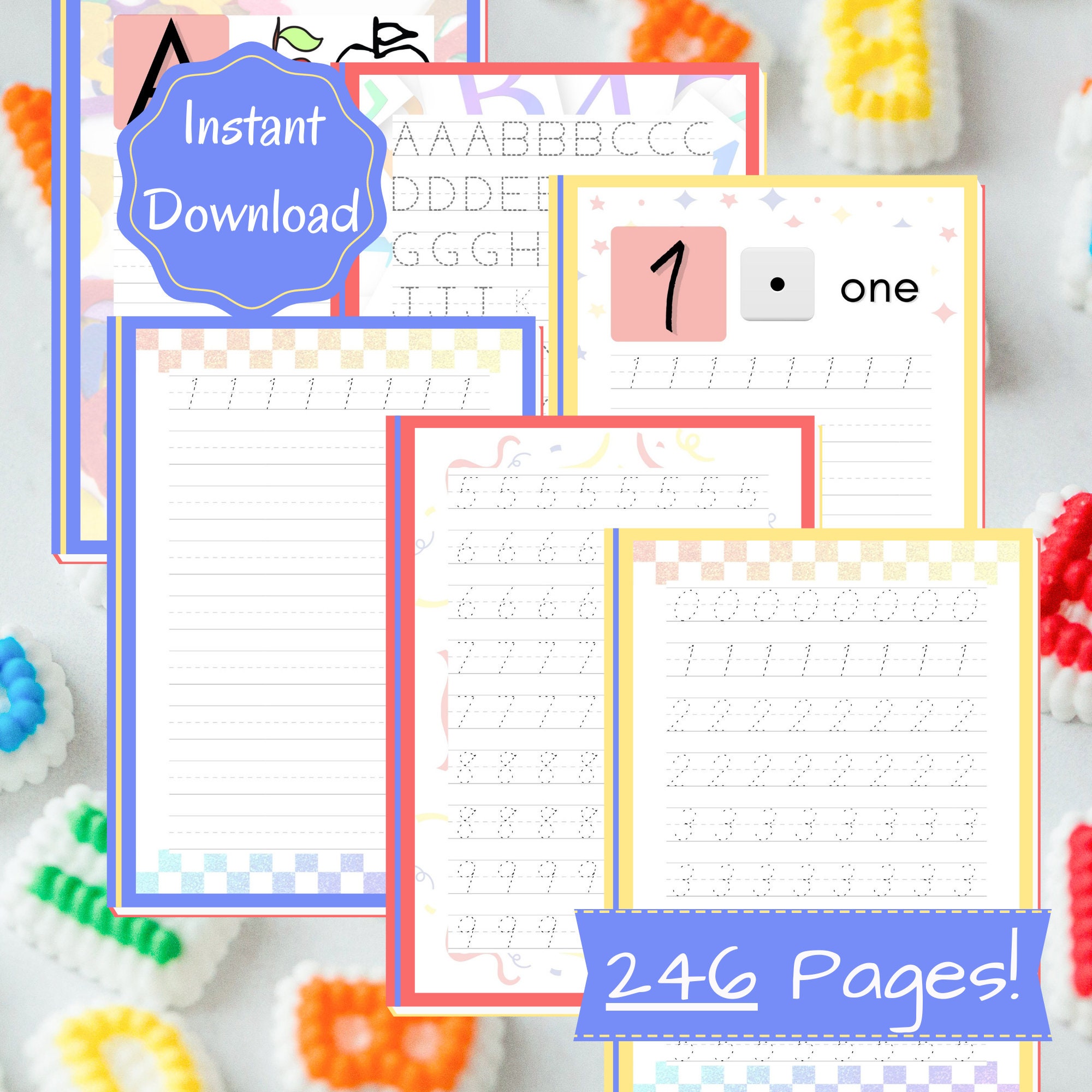 DIGITAL HANDWRITING WORKSHEETS 246 Pages Preschool Worksheets, Letter ...
