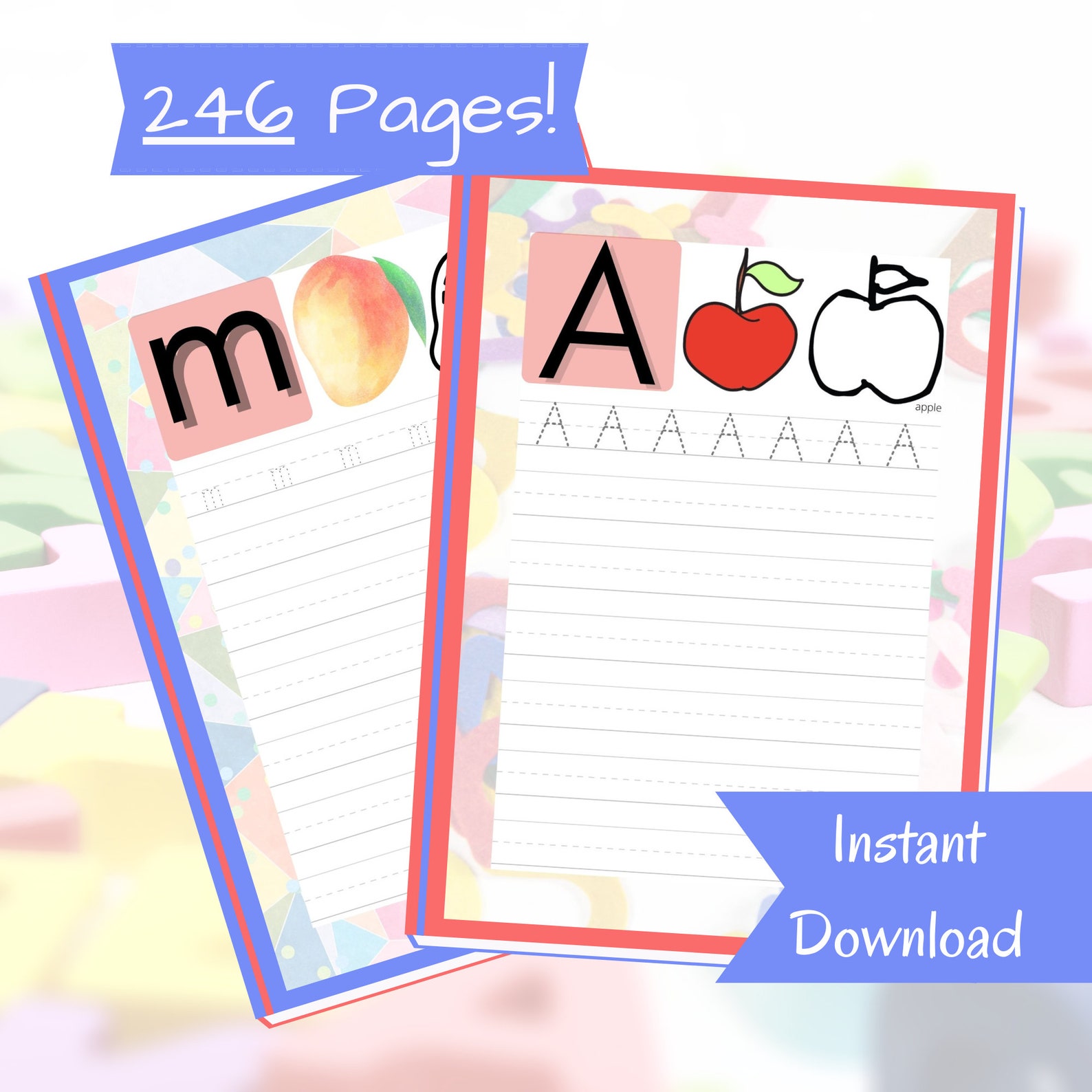 DIGITAL HANDWRITING WORKSHEETS 246 Pages Preschool Worksheets, Letter ...