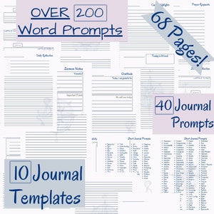 DIGITAL JOURNALING BUNDLE Download 68 Pages, Journal Writing Prompts ...