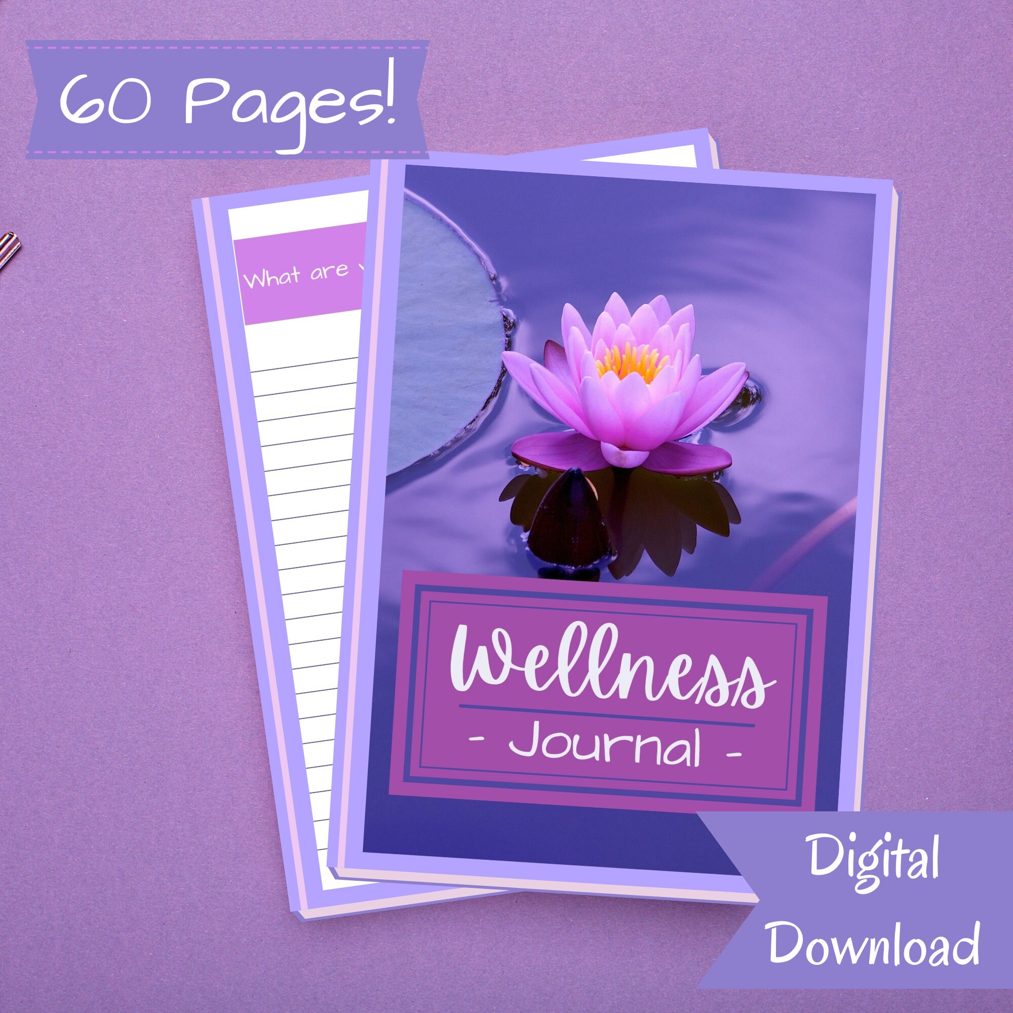 DIGITAL WELLNESS JOURNAL Printable Wellness Prompts 60 Page in Full ...
