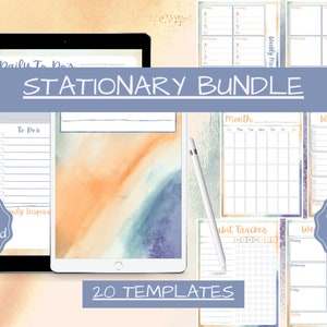 DIGITAL STATIONARY BUNDLE Printable 20 Template Pages, Daily to Do List ...