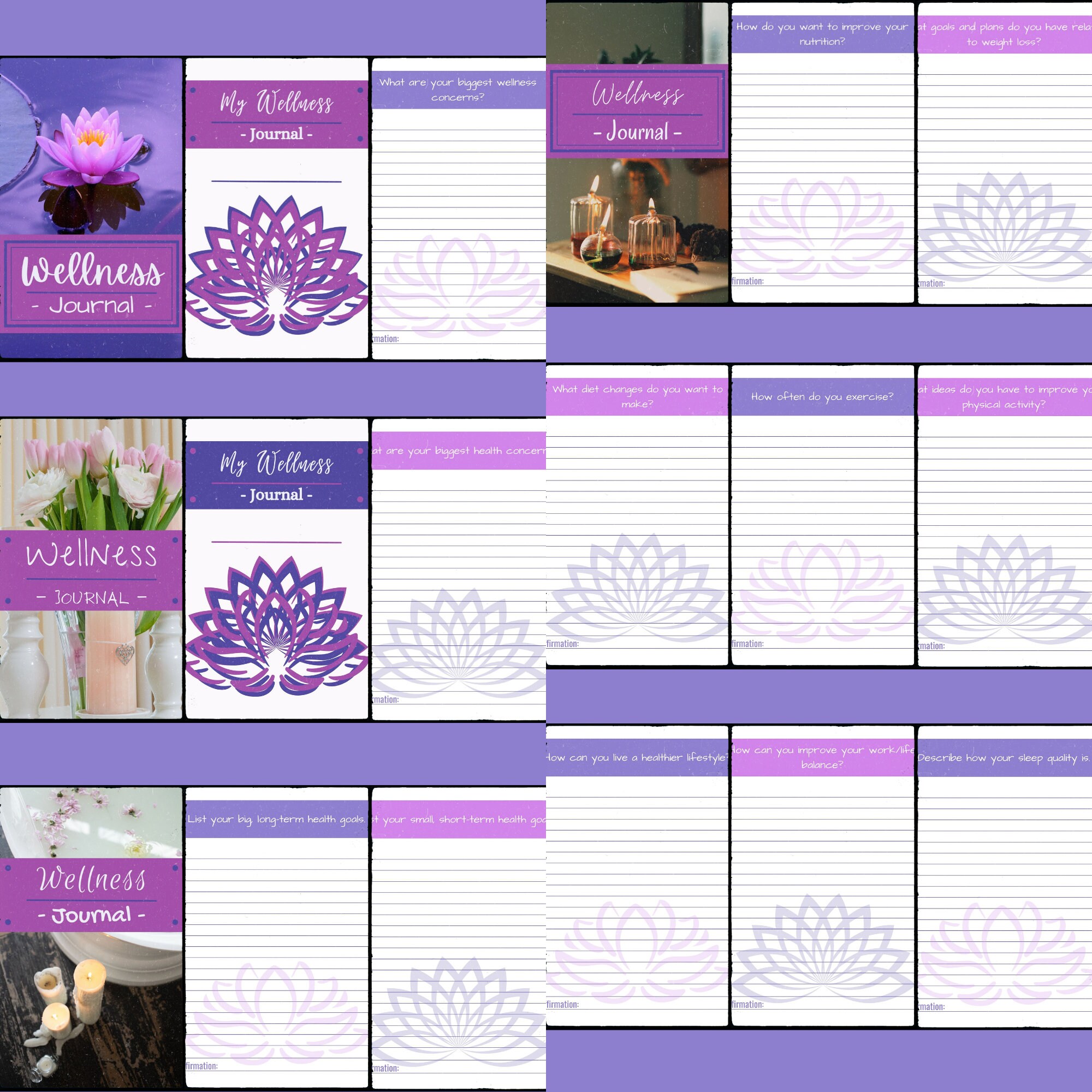 DIGITAL WELLNESS JOURNAL Printable Wellness Prompts 60 Page in Full ...