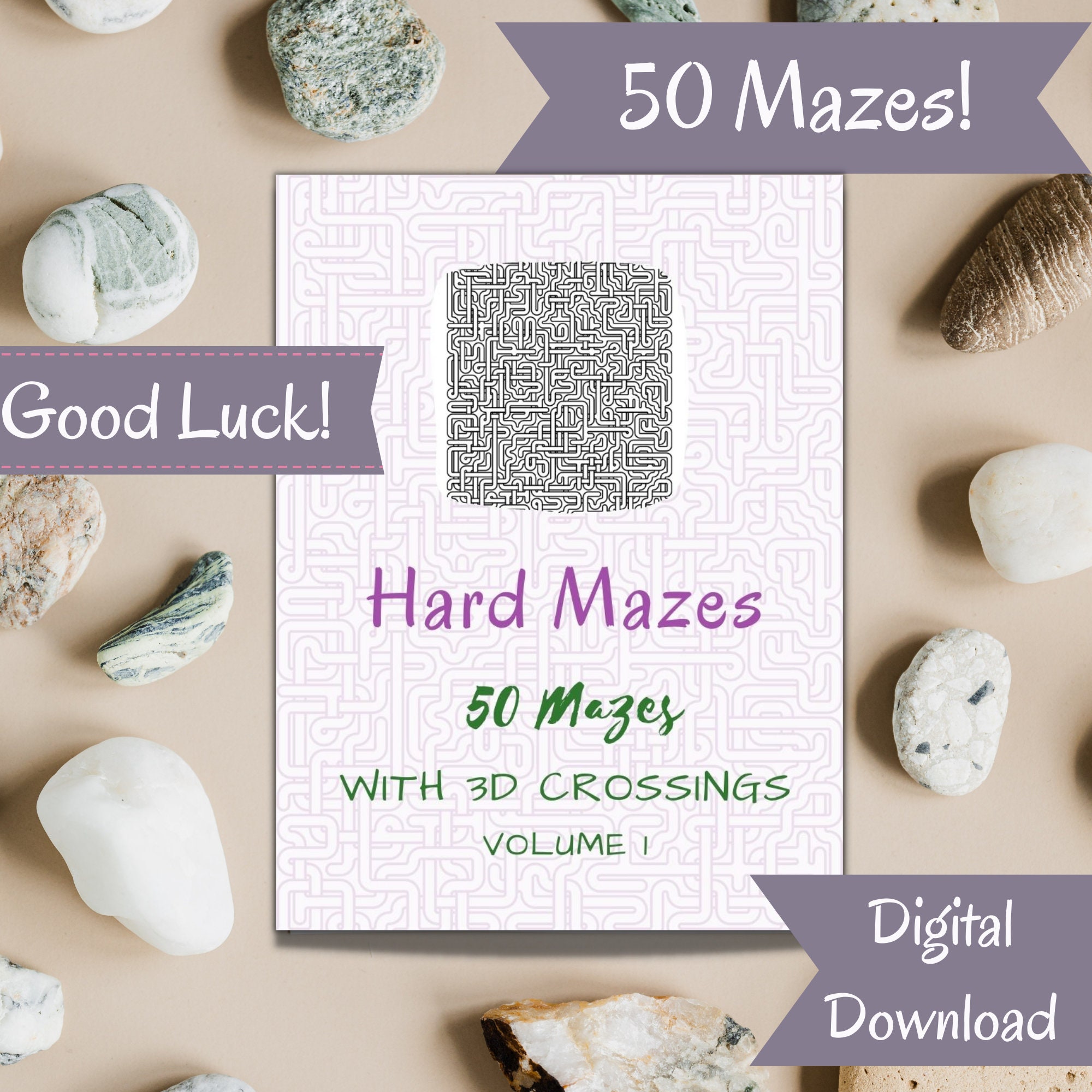 DIGITAL MAZES BUNDLE, 50 Hard Mazes With 3D Crossings, Maze Bundle ...