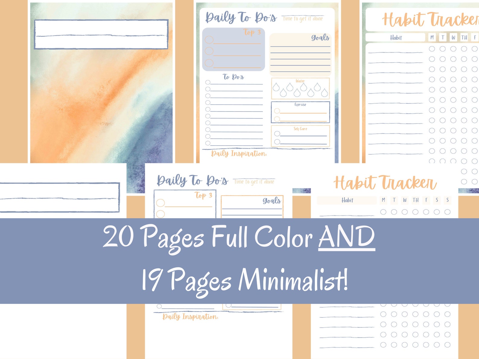 DIGITAL STATIONARY BUNDLE Printable 20 Template Pages, Daily to Do List ...