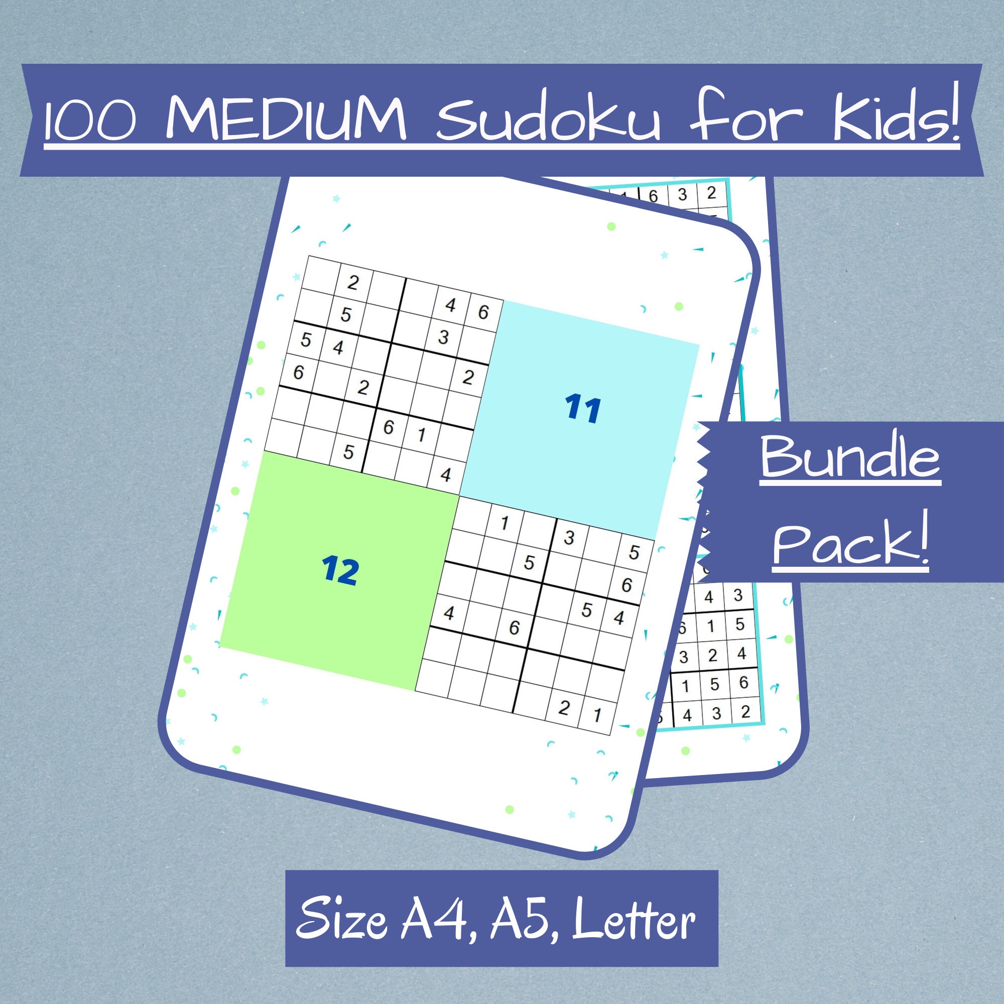 DIGITAL 100 6x6 MEDIUM SUDOKU for Kids Bundle, Sudoku Printable Pack ...