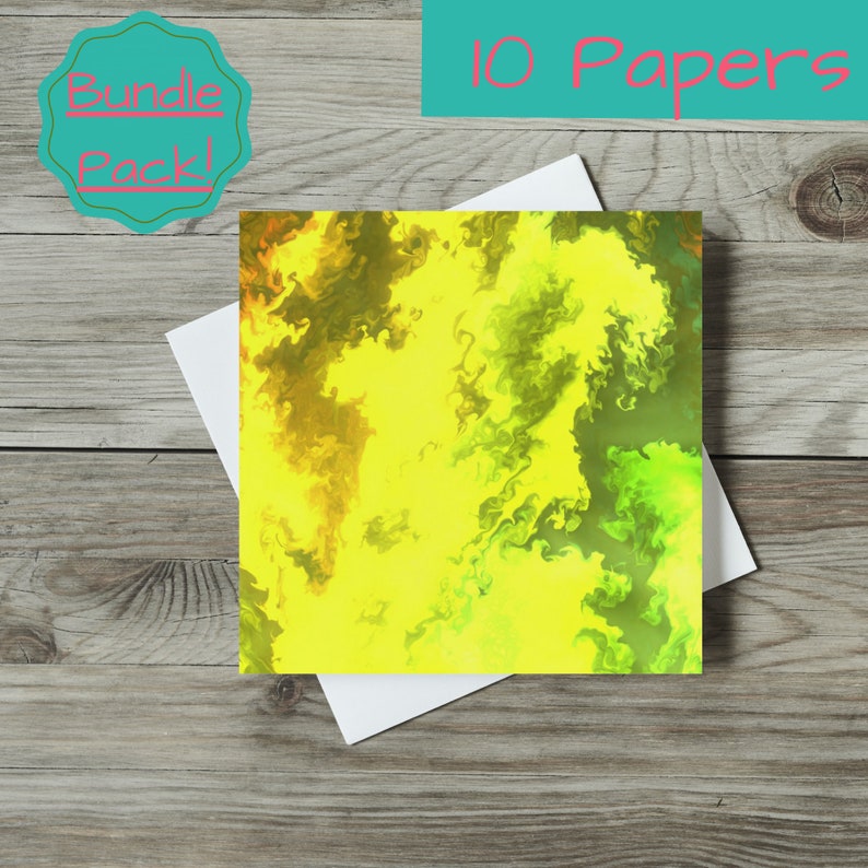 10 DIGITAL Papers FLUID ART Designs 300 D P I in Blue, Green, and More ...