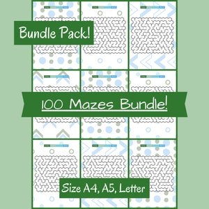 DIGITAL 100 MAZES BUNDLE, 4 Difficulty Levels, Maze Bundle, Maze Pack ...