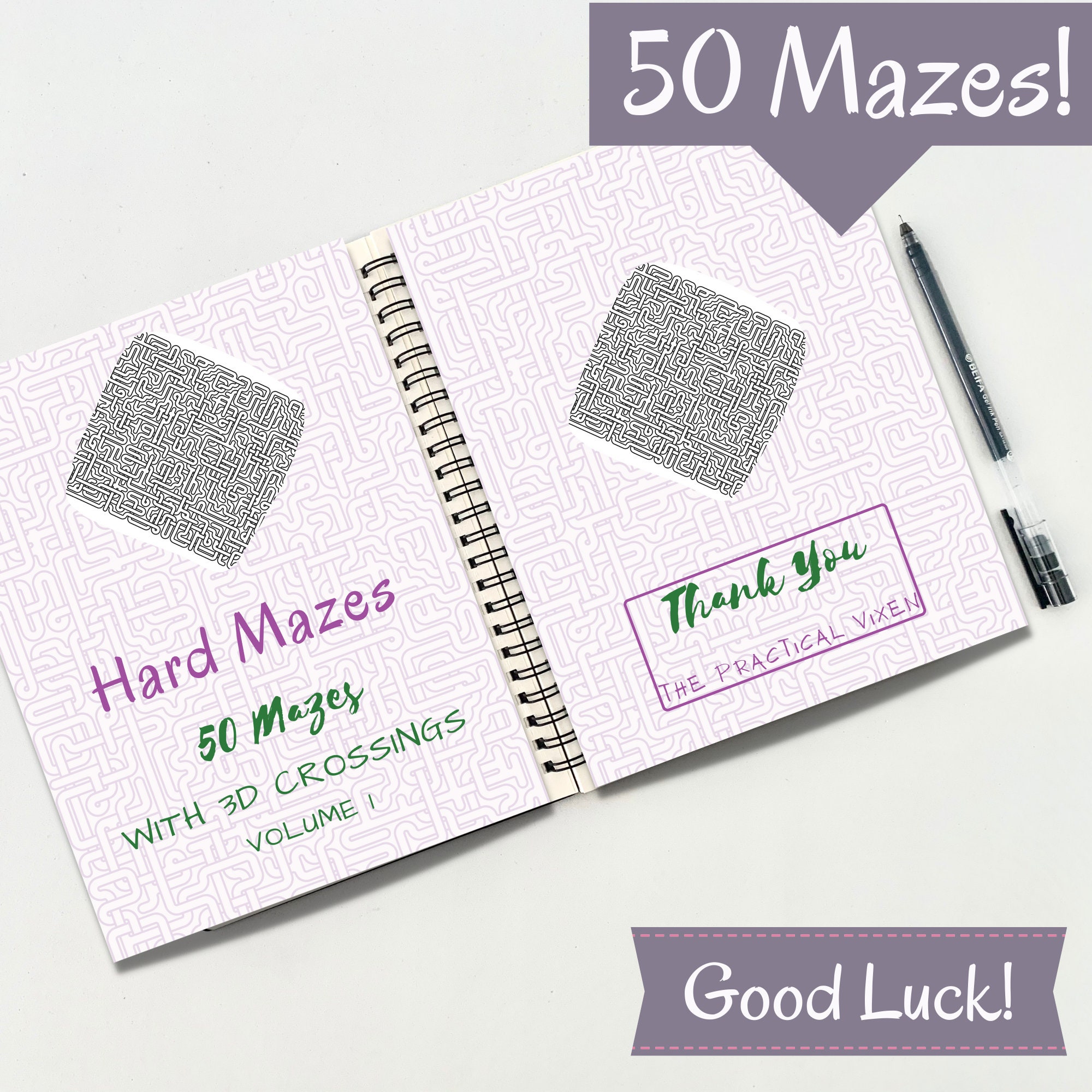 DIGITAL MAZES BUNDLE, 50 Hard Mazes With 3D Crossings, Maze Bundle ...