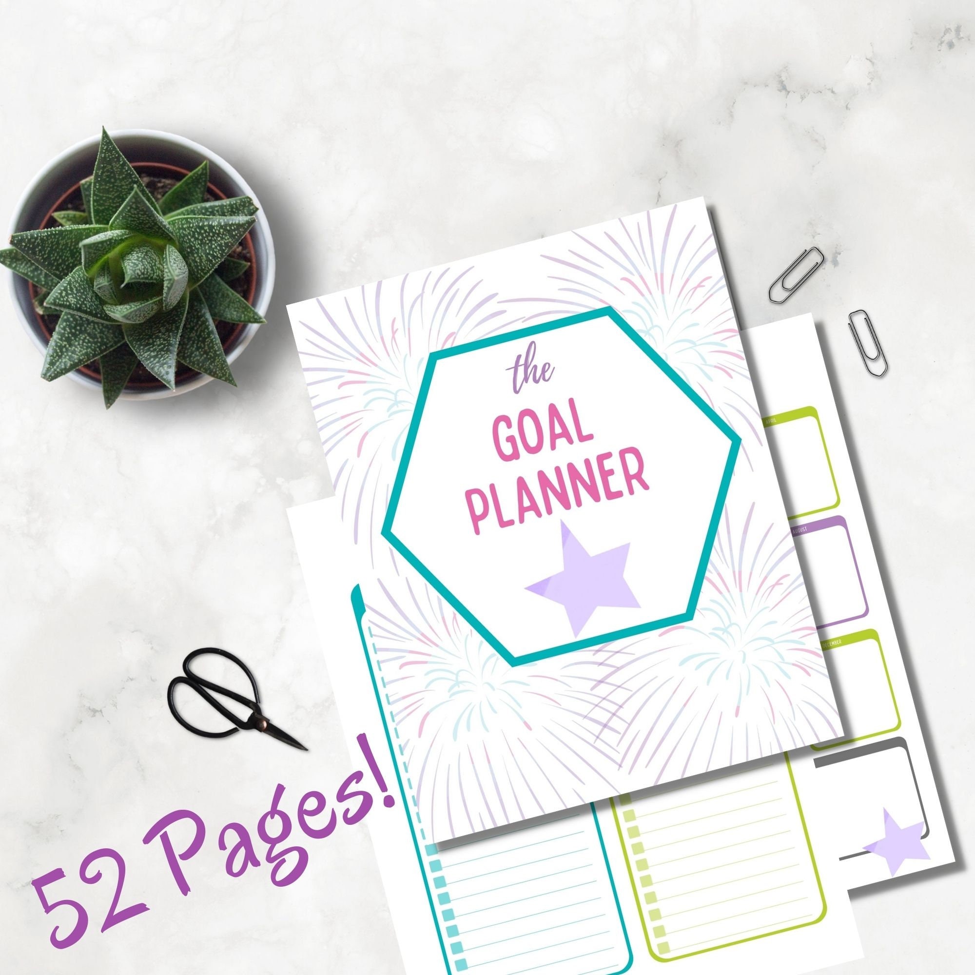 DIGITAL 2022 GOAL PLANNER Printable 52 Pages Bucket List, Daily ...