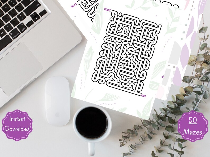 DIGITAL MAZES BUNDLE, 50 Easy Mazes With 3D Crossings, Maze Bundle ...