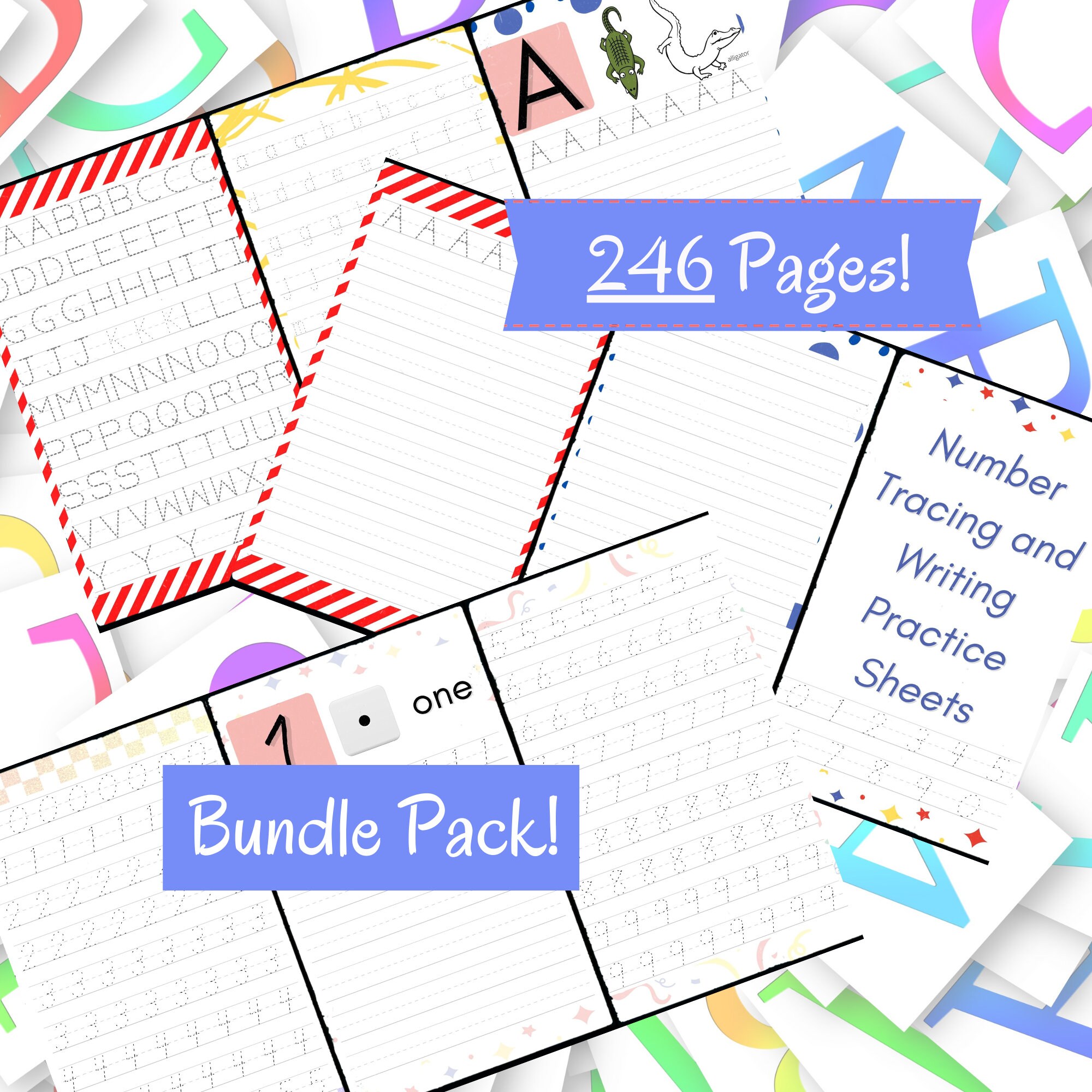 DIGITAL HANDWRITING WORKSHEETS 246 Pages Preschool Worksheets, Letter ...