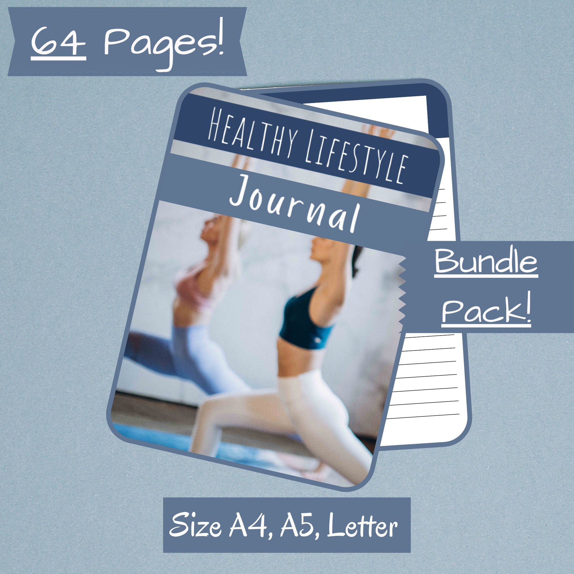 Digital HEALTHY LIFESTYLE JOURNAL Download 64 Pages, Journal Tracker 50 ...