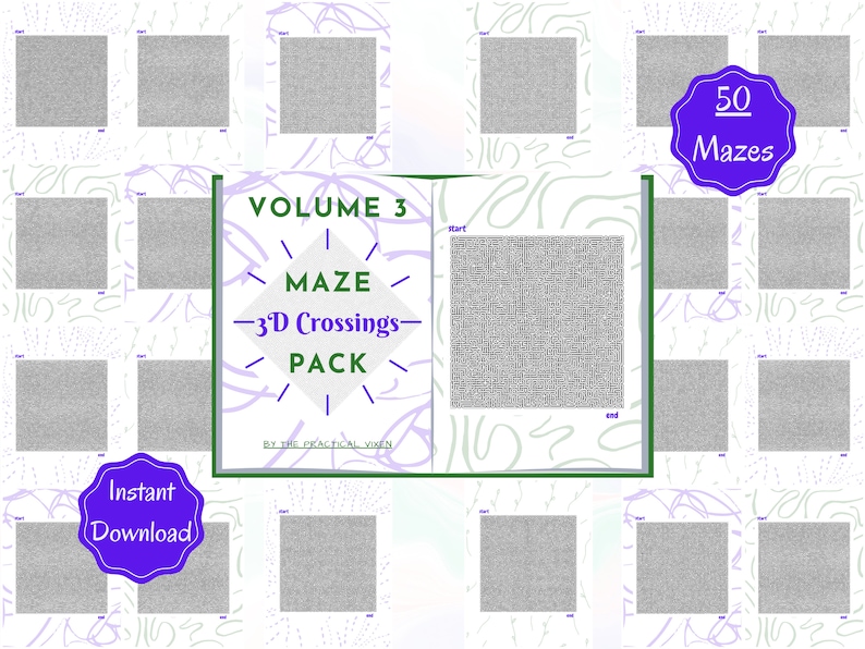 DIGITAL MAZES BUNDLE, 50 Hard Mazes With 3D Crossings, Maze Bundle ...