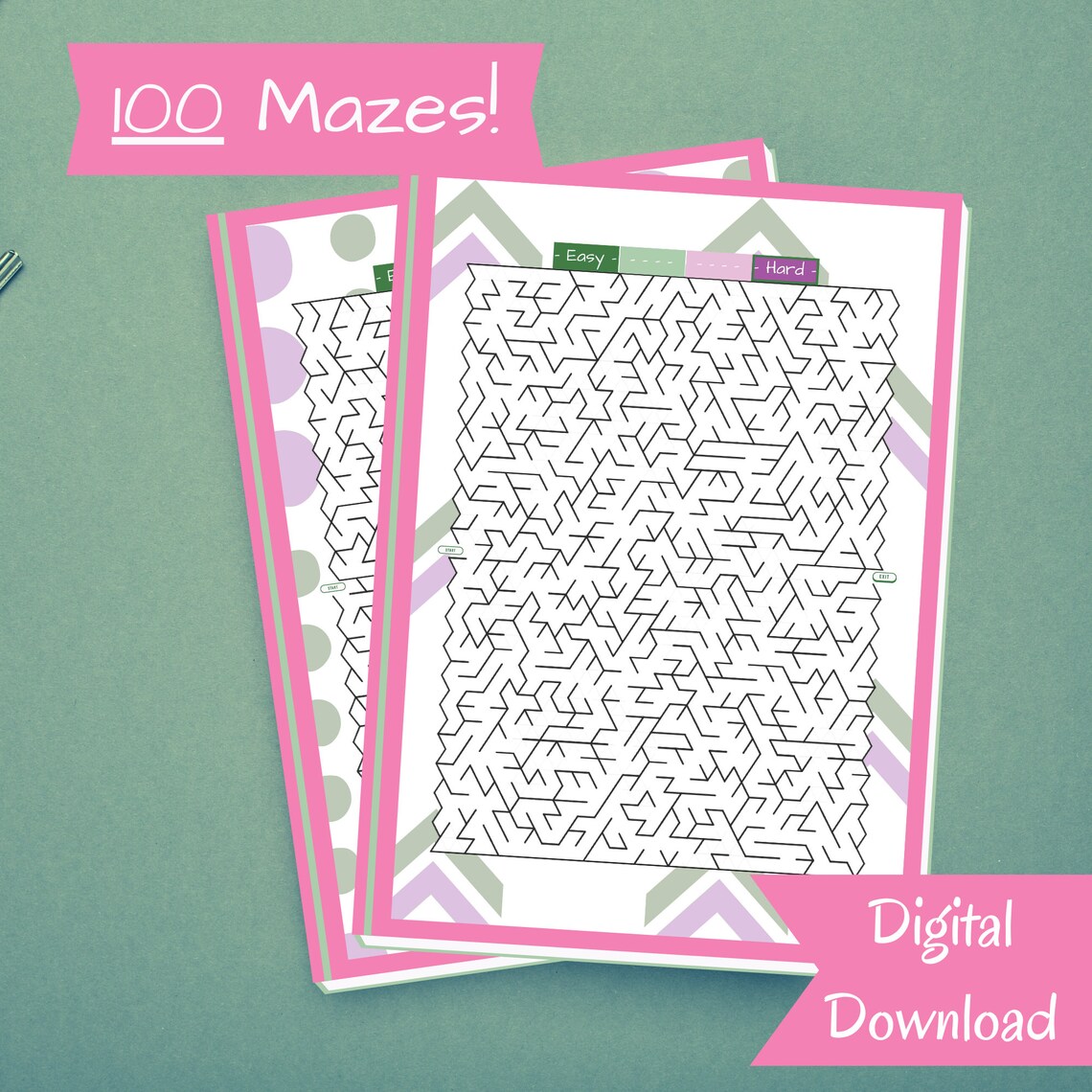 DIGITAL 100 MAZES BUNDLE, 4 Difficulty Levels, Maze Bundle, Maze Pack ...
