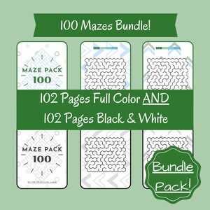 DIGITAL 100 MAZES BUNDLE, 4 Difficulty Levels, Maze Bundle, Maze Pack ...