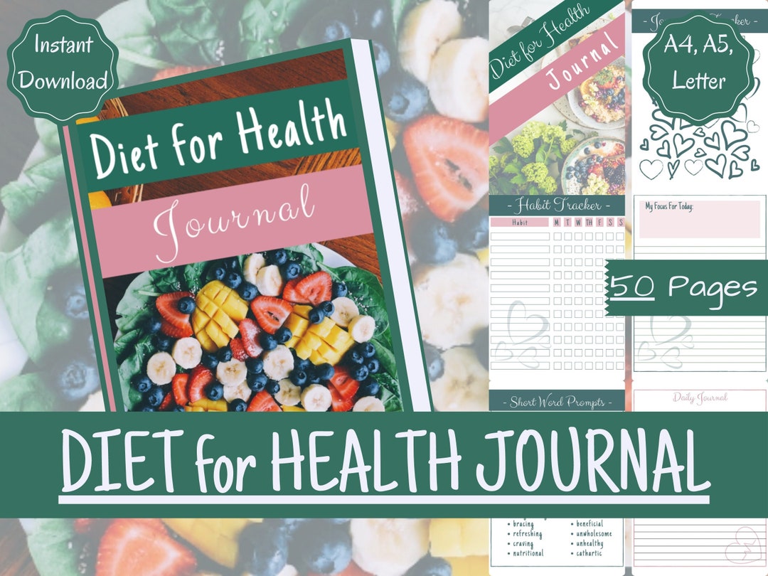 DIGITAL DIET for HEALTH Journal Download 50 Pages, Journal Tracker, 30 ...