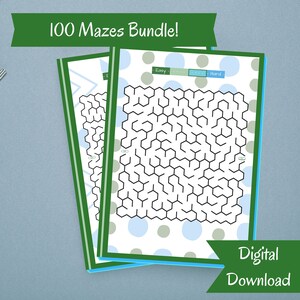 DIGITAL 100 MAZES BUNDLE, 4 Difficulty Levels, Maze Bundle, Maze Pack ...